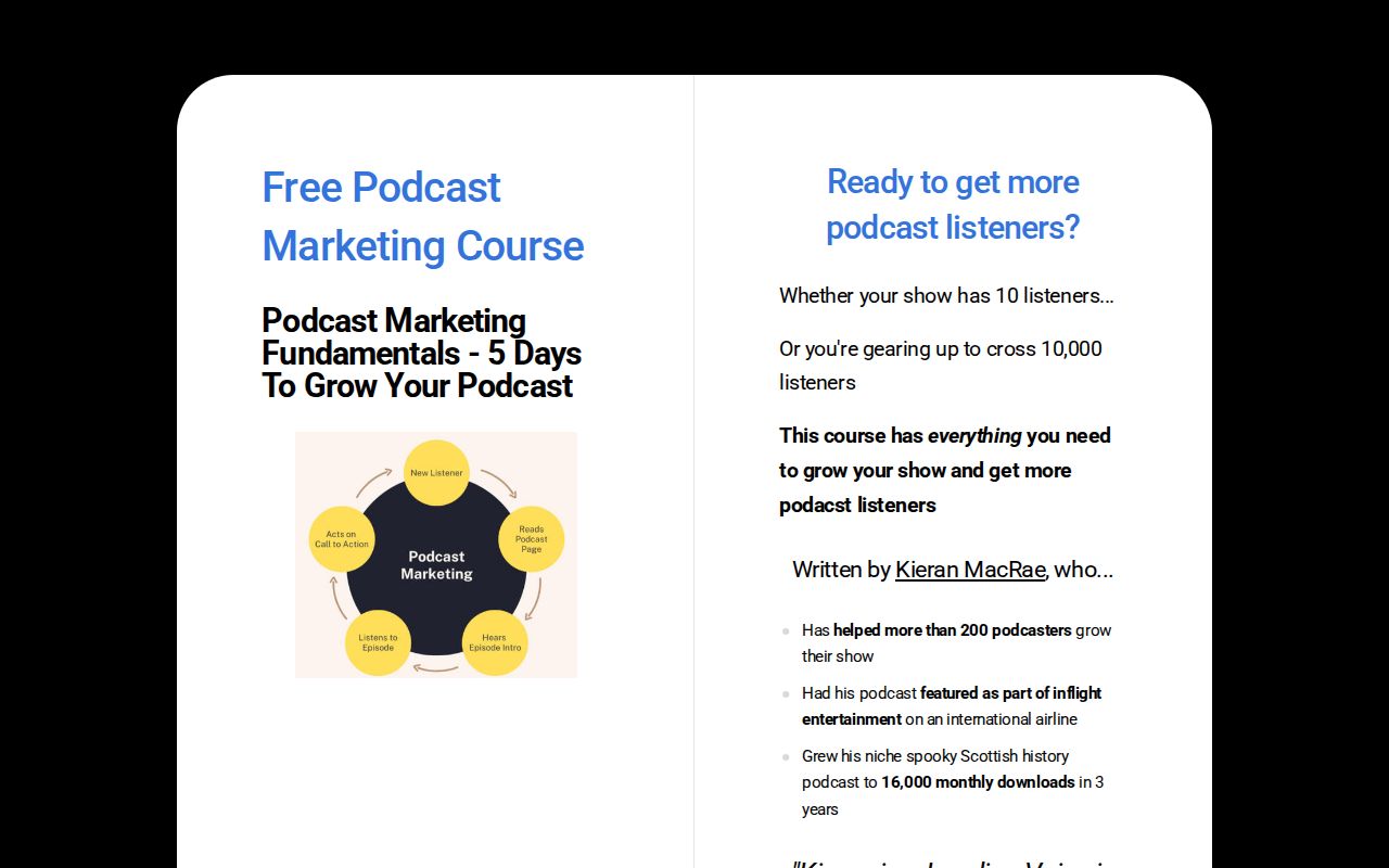 Free Podcast Marketing Course